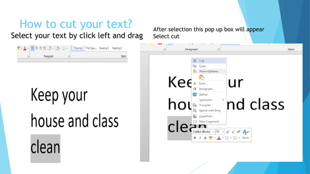 Inserting and editing text in MS Word | PPTX | Desktop Publishing | Computer Software and ...