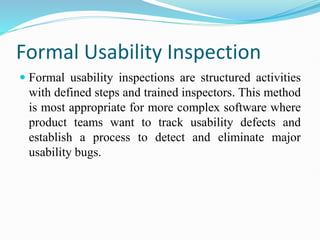Usability Inspection, Human computer intraction.pptx