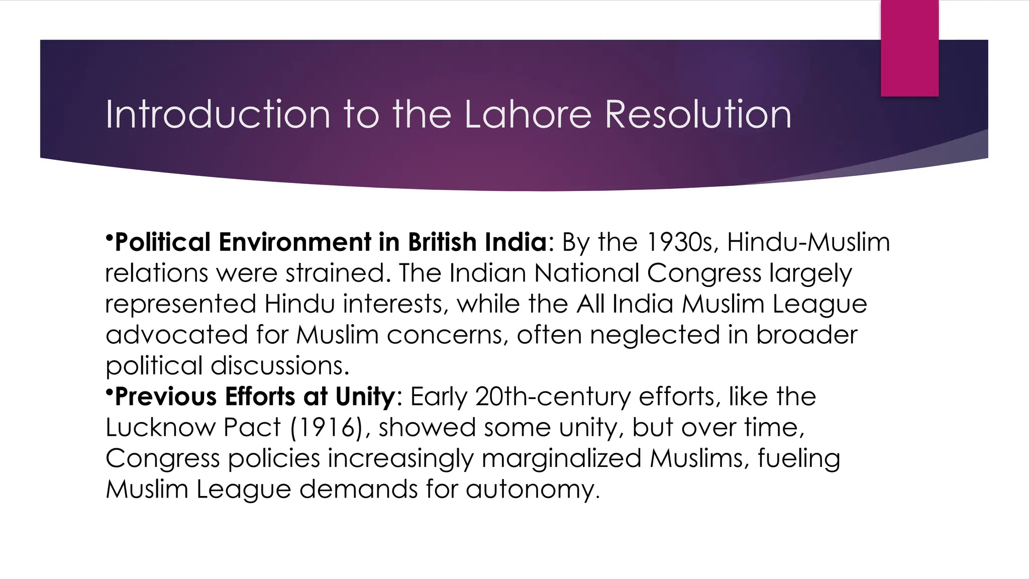 Introduction of Lahore Resolution of 1940 .pptx | Free Download