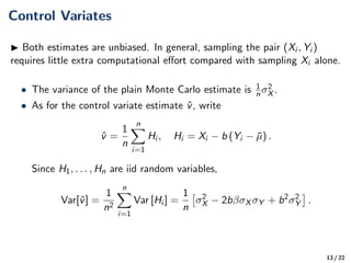 Lec4.Variance_Reduction stochastic simulation | PPT