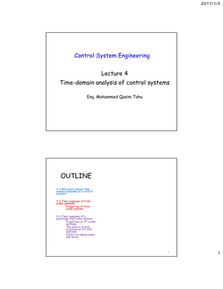 Control System Engineering Lecture 4 Time-domain analysis of control systems | PDF
