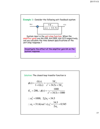 Control System Engineering Lecture 4 Time-domain analysis of control ...