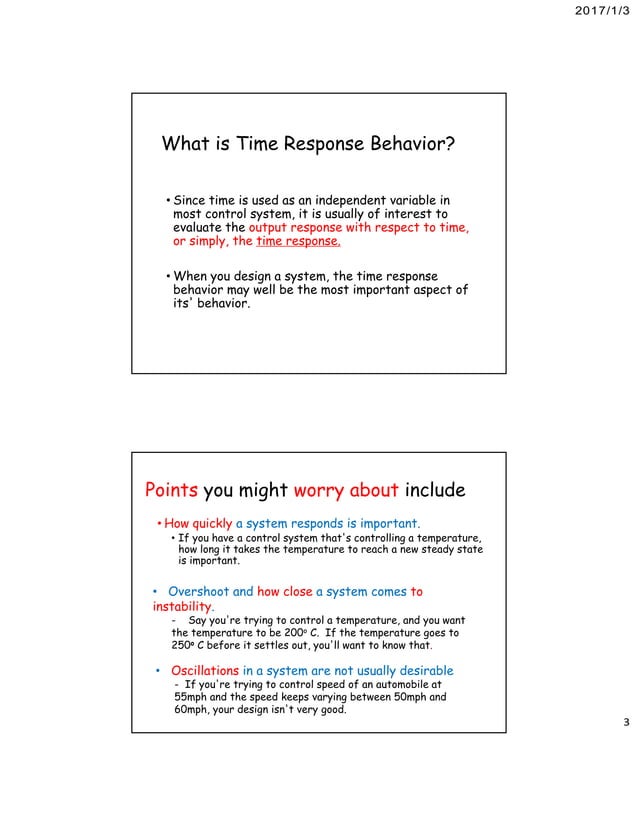Control System Engineering Lecture 4 Time-domain analysis of control ...