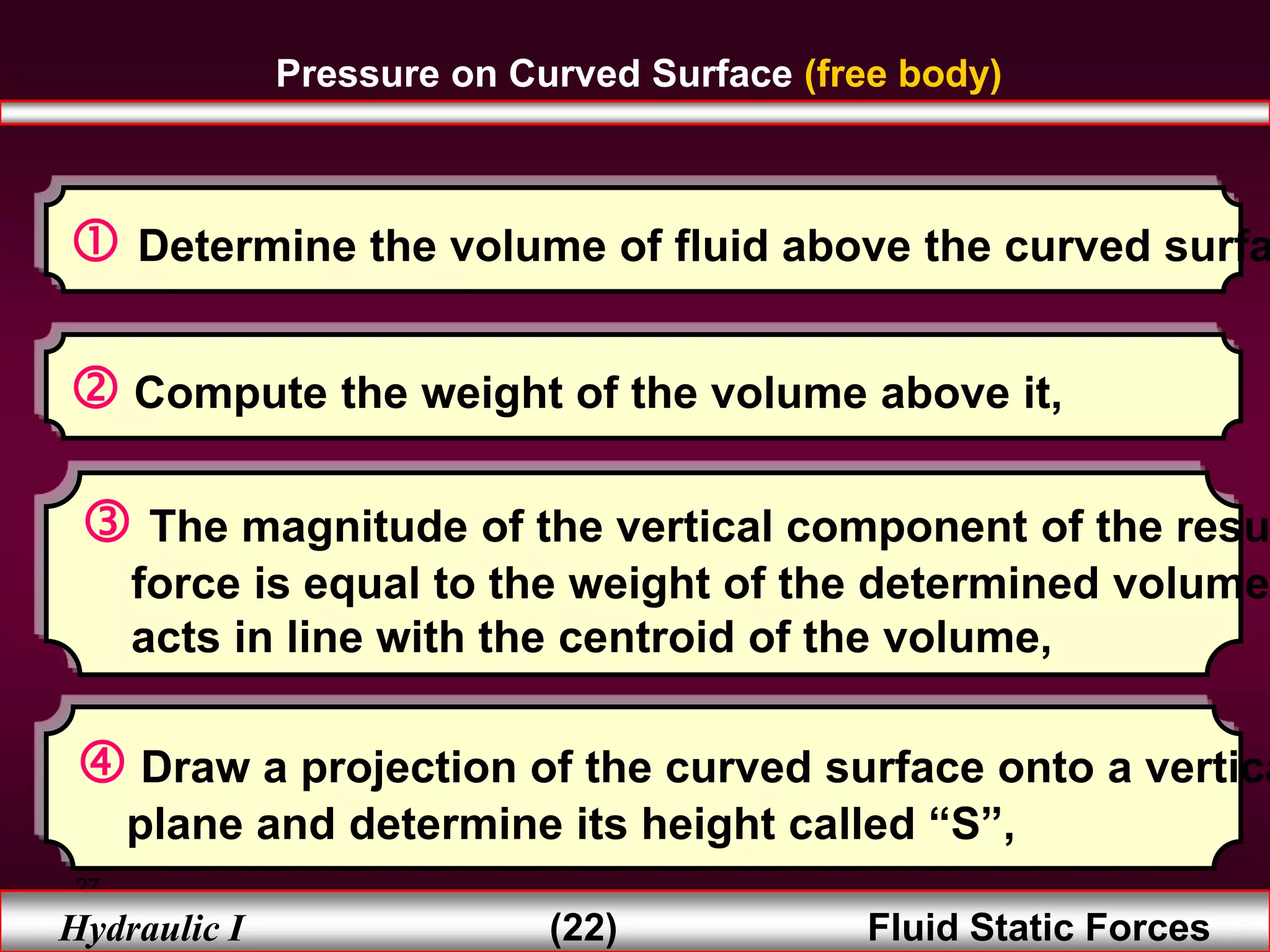 Lec of Fluid static forces .ppt