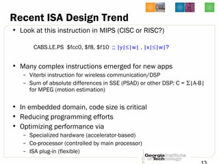 Lec4 Computer Architecture by Hsien-Hsin Sean Lee Georgia Tech -- ISA | PPT