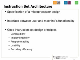 Lec4 Computer Architecture by Hsien-Hsin Sean Lee Georgia Tech -- ISA | PPT