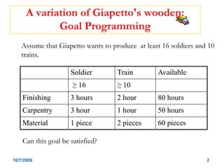 Lec4 603 Goal Programming Ace | PPTX | Computing | Technology & Computing
