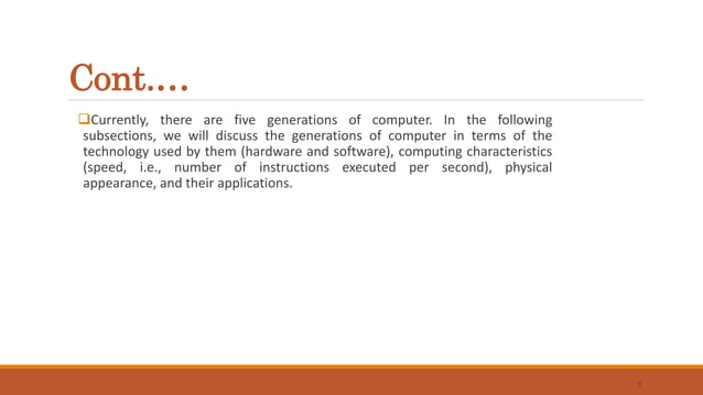 Lec 4 comp_generations | PPTX | Computing | Technology & Computing