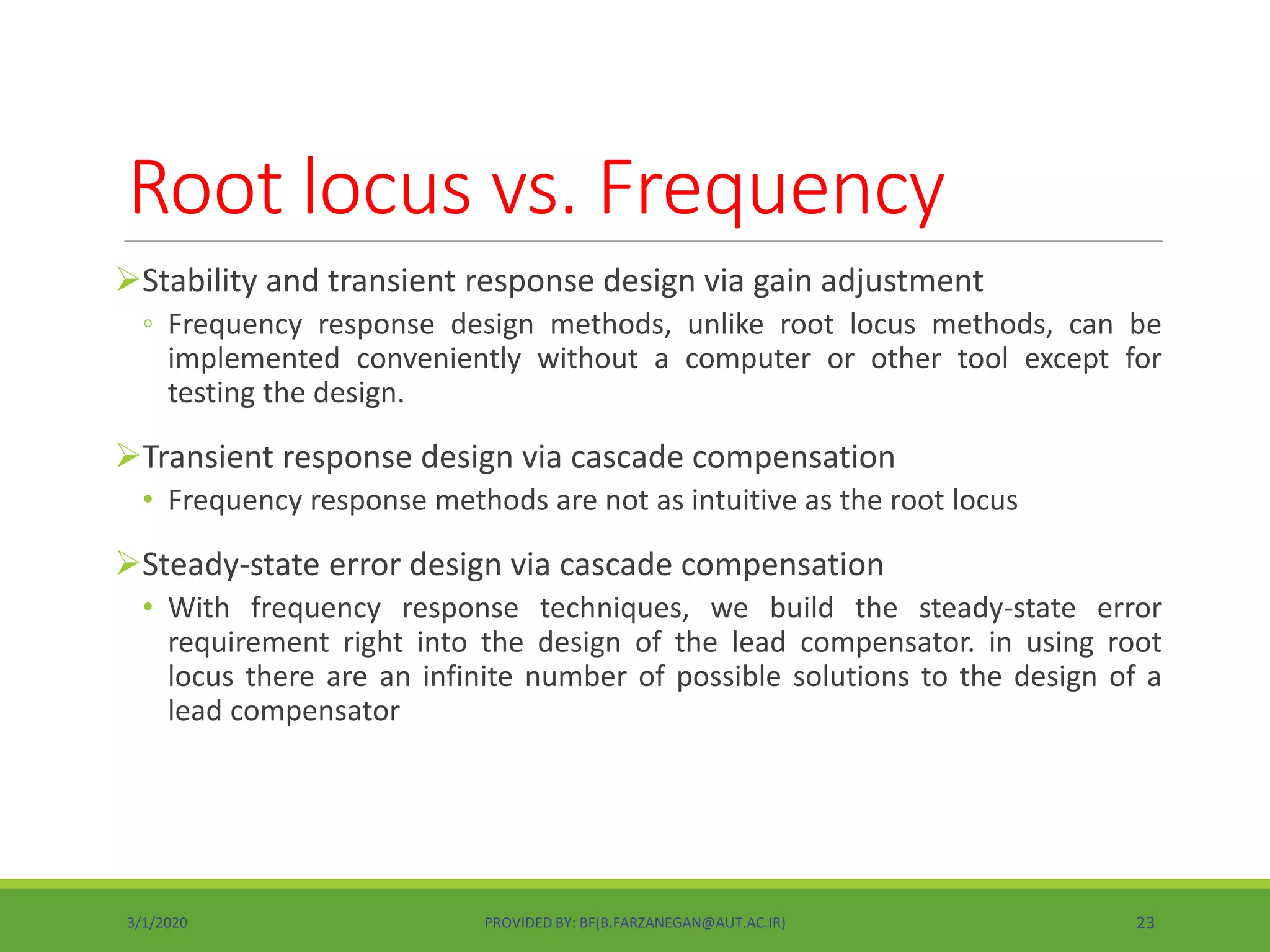 Lec 4 design via frequency response | PPTX | Radio Control | Hobbies & Interests