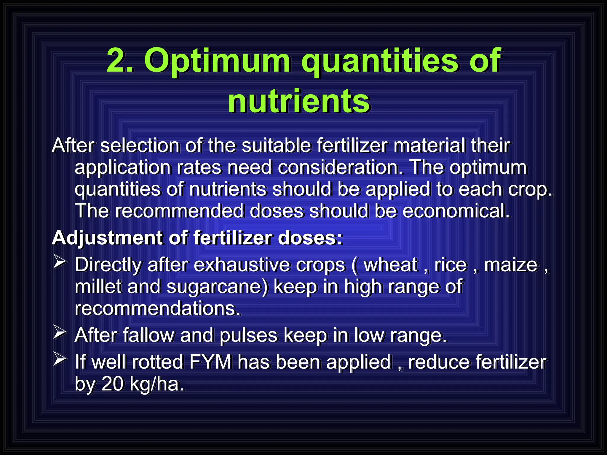 Lec 4 Fertilizer.ppt Fertilizer.ppt ROLE OF STAND ESTABLISHMENT | PPT