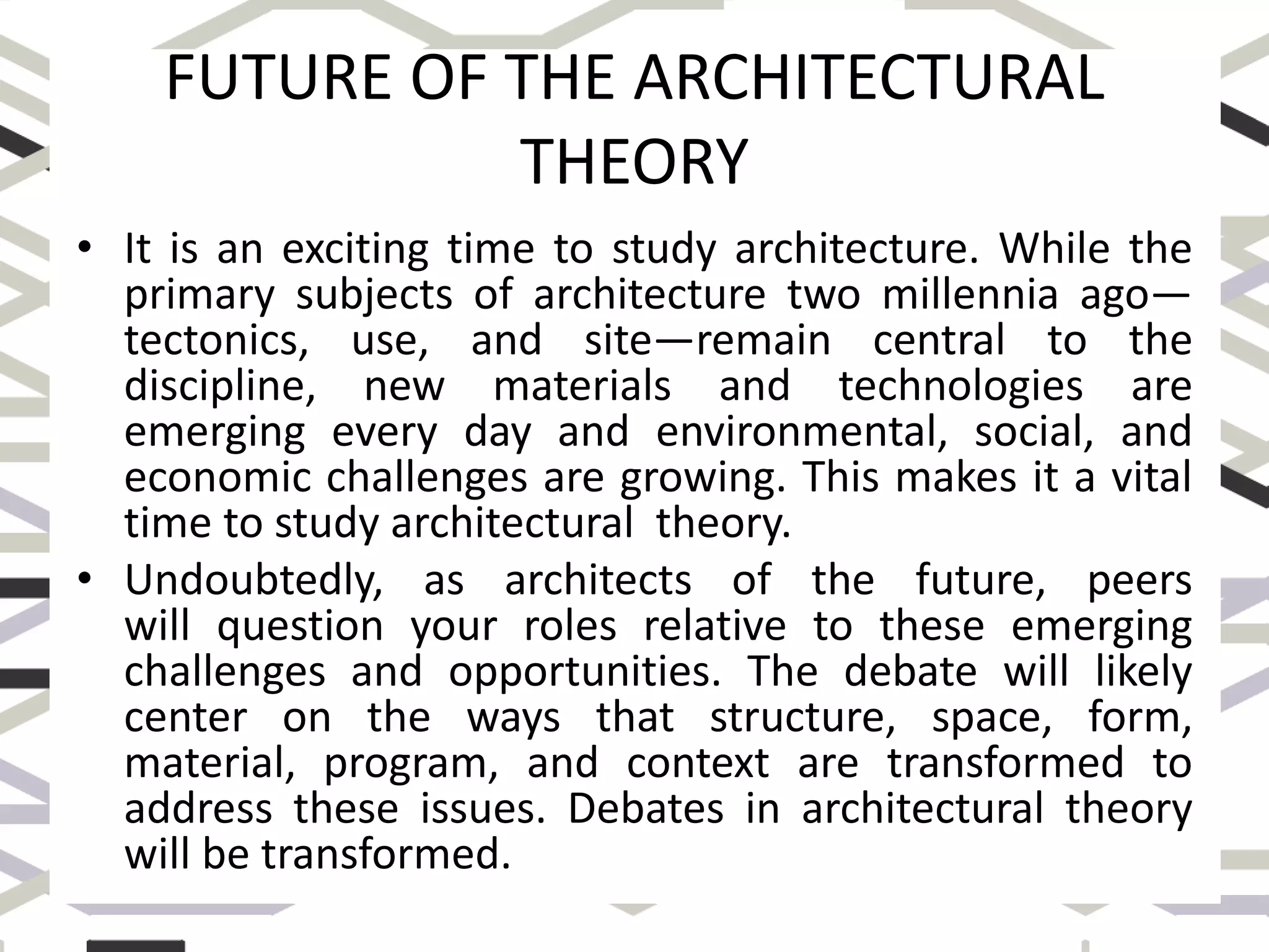 Lec 4 introducing architectural theories | PPTX