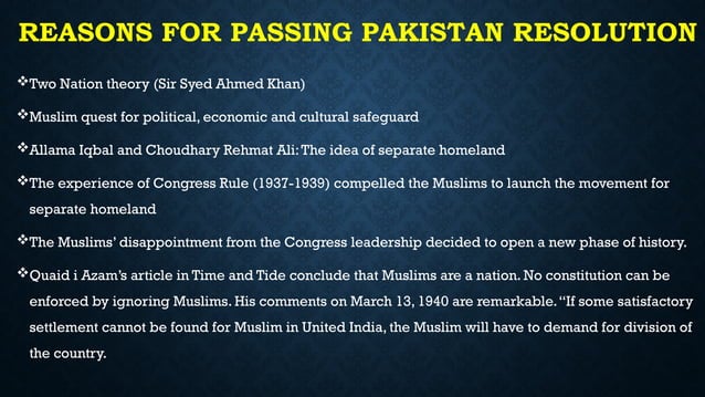 Lahore Resolution 1940 | By Shahzaib Ashraf | PPT