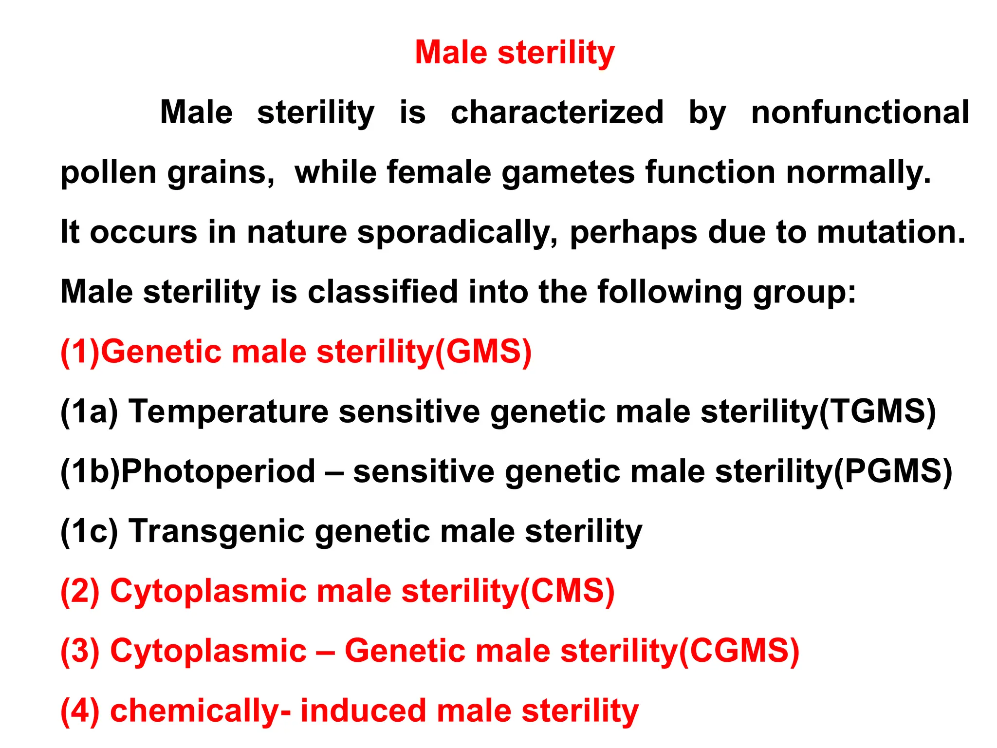 Lec 4 Male sterility.ppt genetics plant breeding | PPT