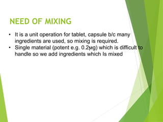 Mixing in Pharmaceutical Industry | PDF