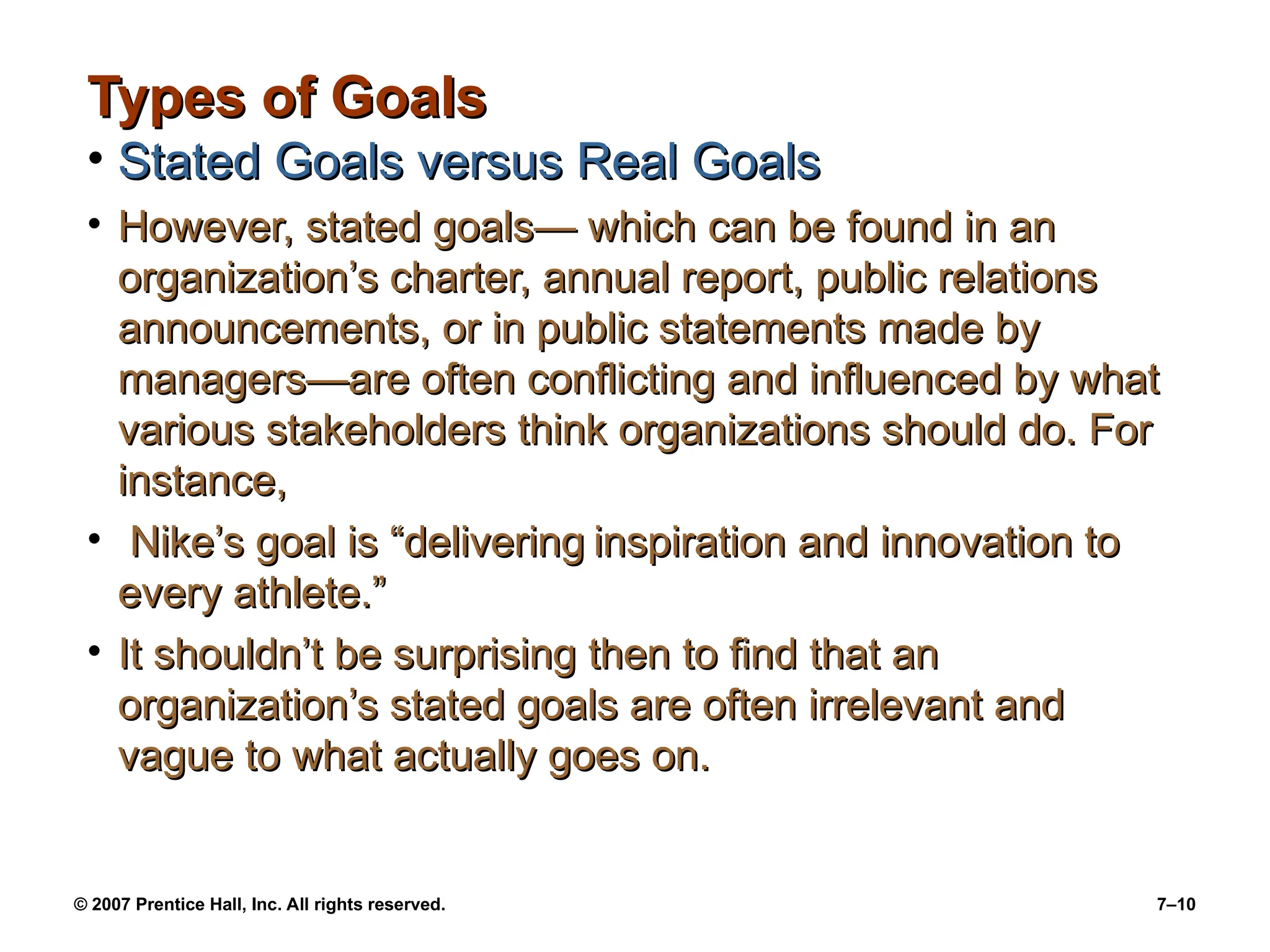 lec 4 planning and gols.ans goals , types of plans types of goal ...