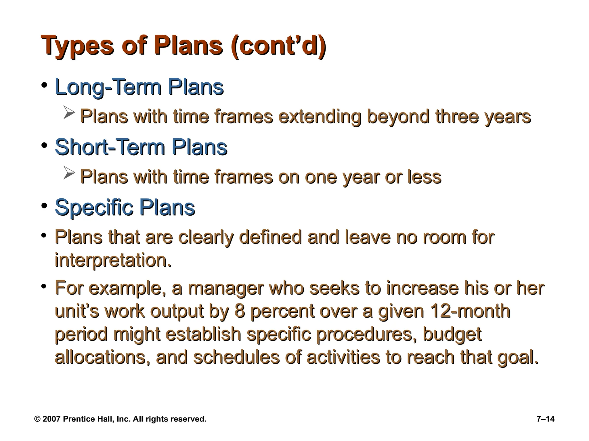 lec 4 planning and gols.ans goals , types of plans types of goal ...
