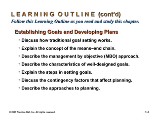 lec 4 planning and gols.ans goals , types of plans types of goal ...