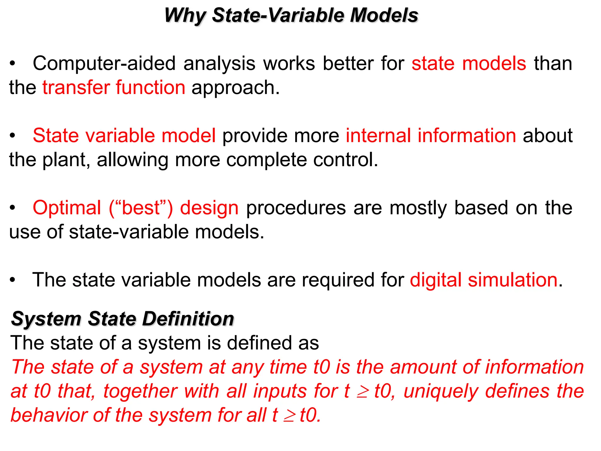 Lec4 State Variable Models are used for modeing | PPT