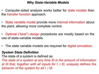 Lec4 State Variable Models are used for modeing | PPT