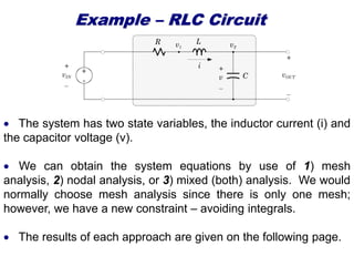 Lec4 State Variable Models are used for modeing | PPT