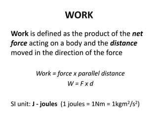 WORK POWER AND ENERGY | PPTX