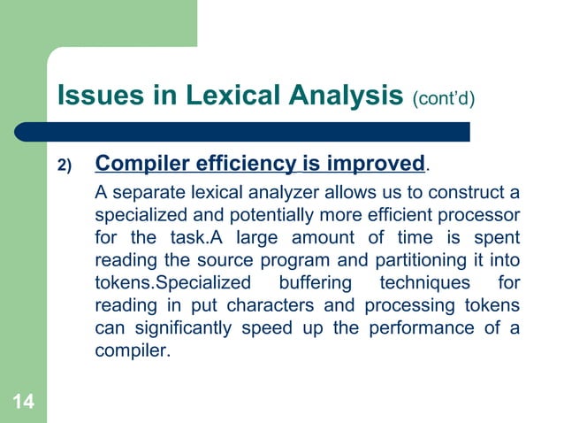 Lexical Analysis | PPT | Programming Languages | Computing
