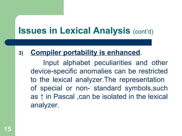 Lexical Analysis | PPT | Programming Languages | Computing