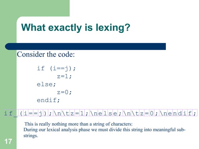 Lexical Analysis | PPT | Programming Languages | Computing