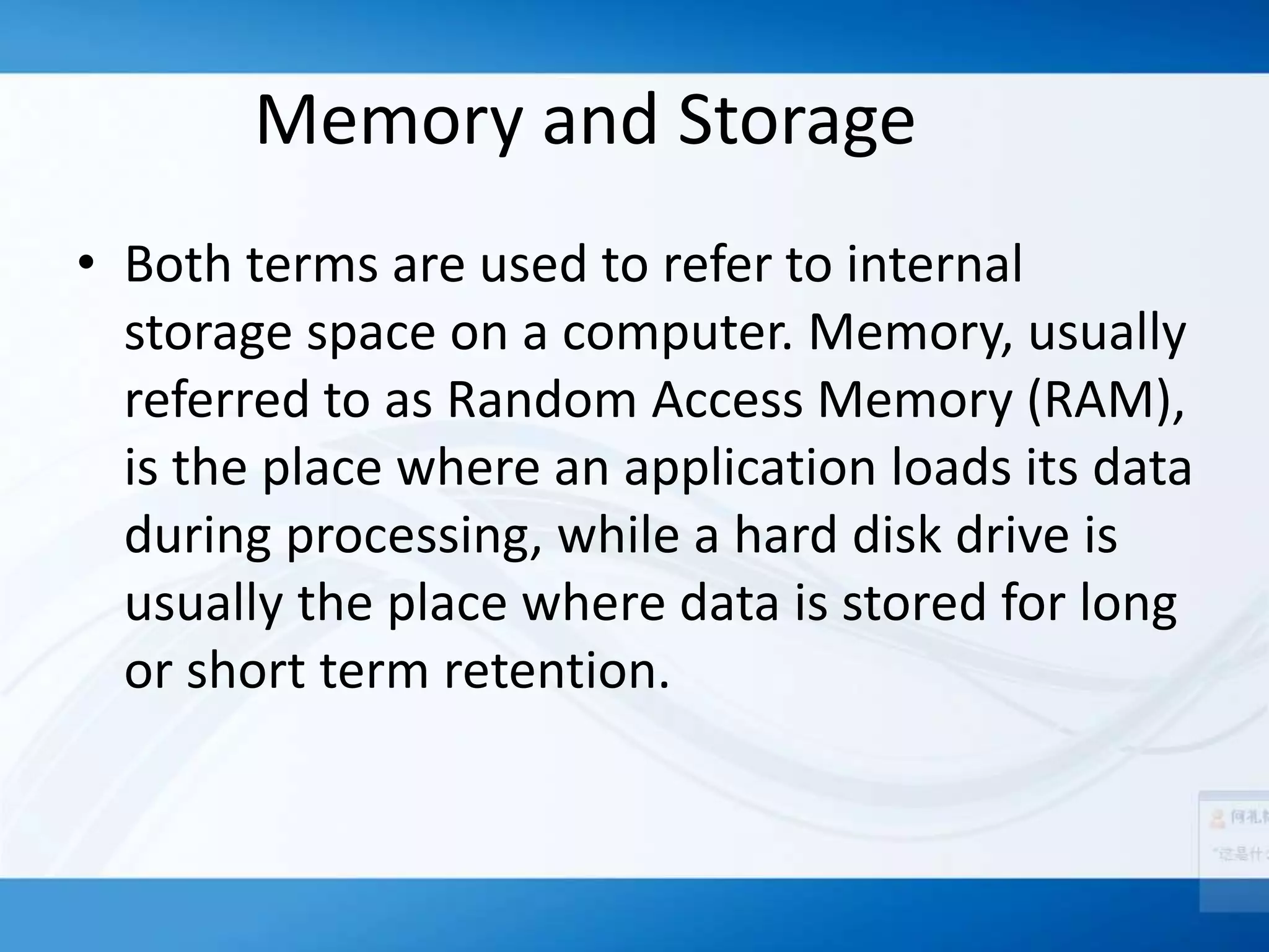 Memory and storage | PPT