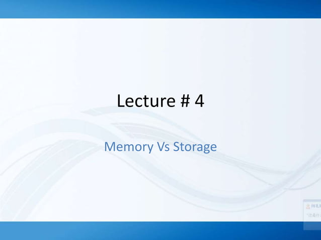 Memory and storage | PPT