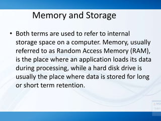 Memory and storage | PPTX