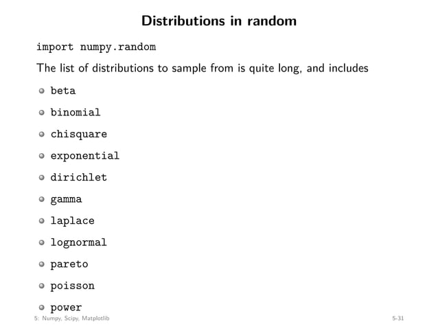 Lecture 5 of Stanford university about python librarys | PDF