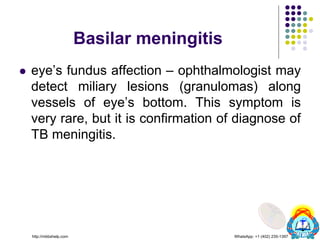 Lec 5.pdf tuberculosis miliary tuberculosis meningitis | PDF