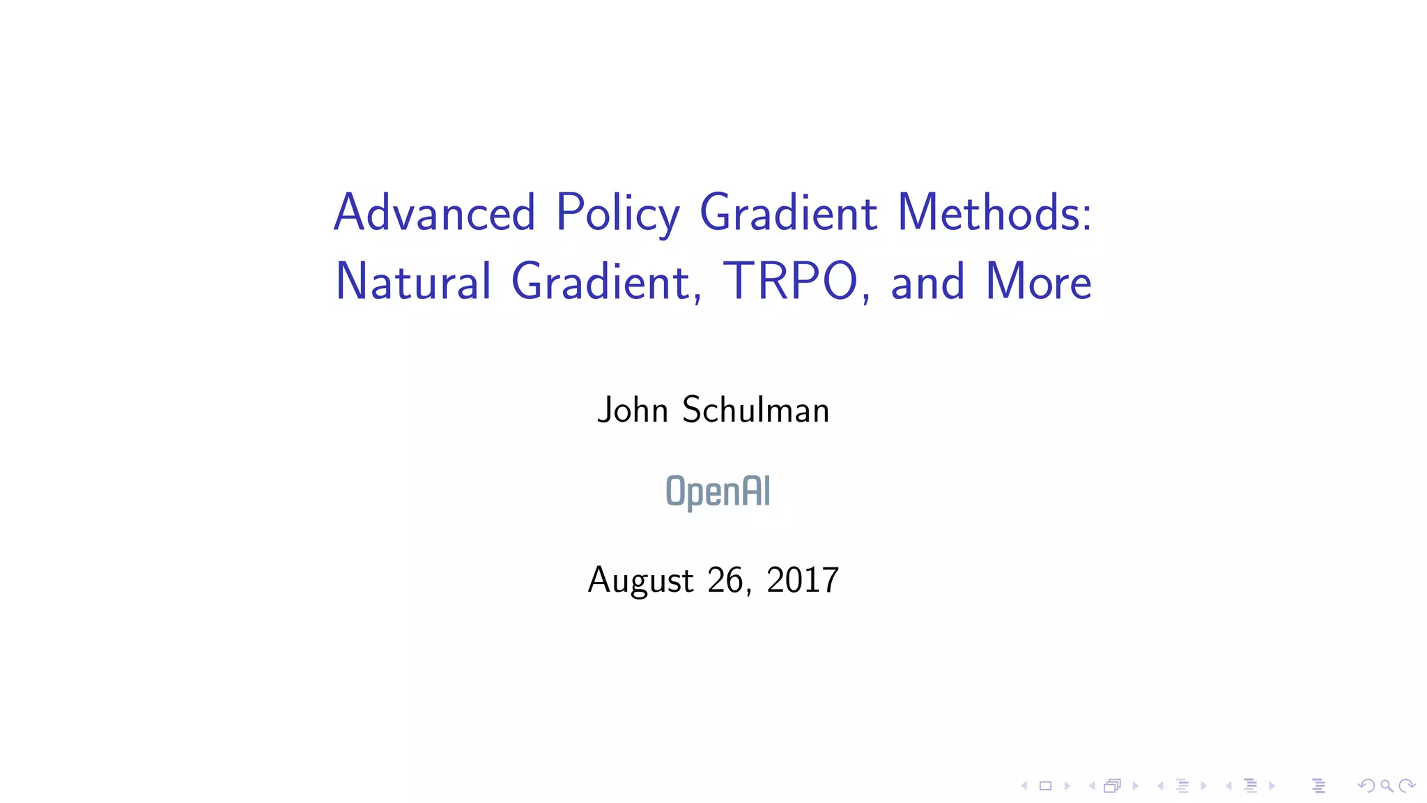 Lec5 advanced-policy-gradient-methods | PDF