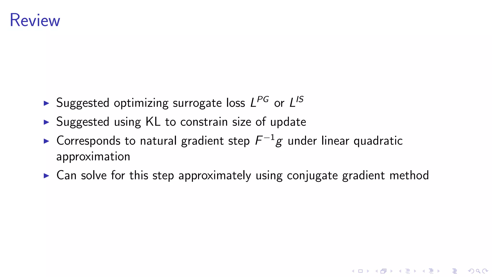 Lec5 advanced-policy-gradient-methods | PDF