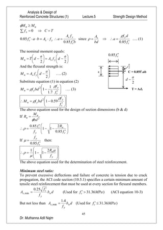 Lec.5 strength design method rectangular sections 1 | PDF