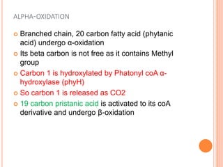 oxidation of alpha, beta fatty acid and unsaturated fatty acid | PPTX