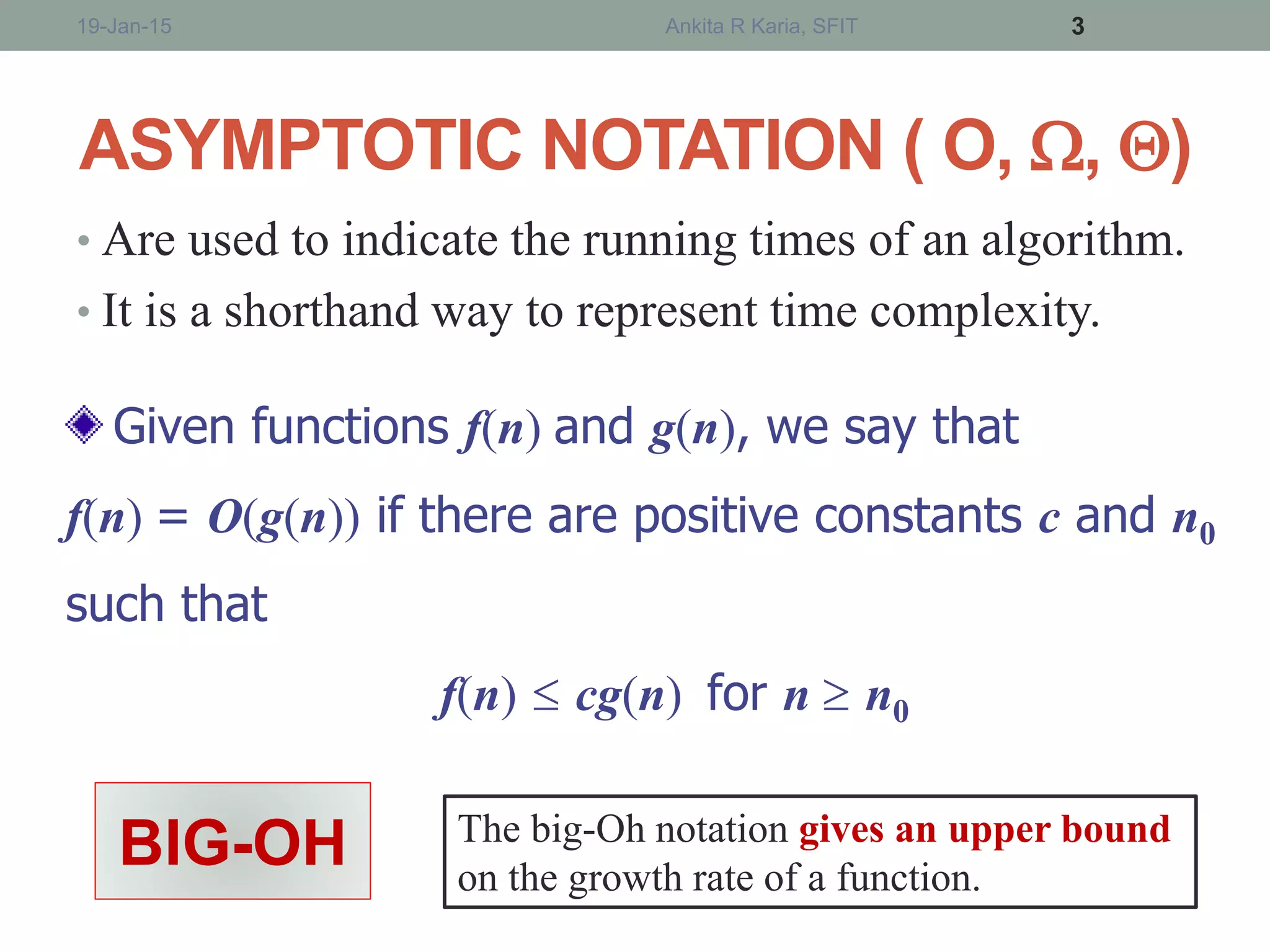 Lec 5 asymptotic notations and recurrences | PPT