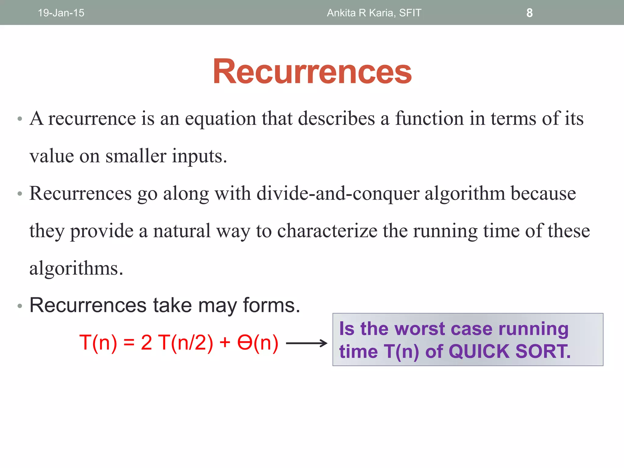 Lec 5 asymptotic notations and recurrences | PPTX
