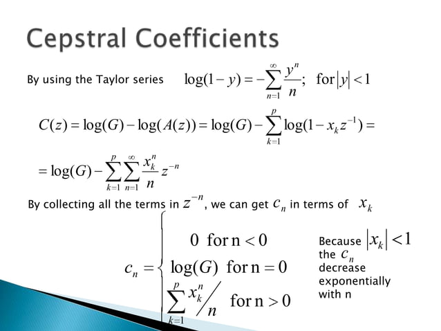 Cepstral coefficients | PPTX