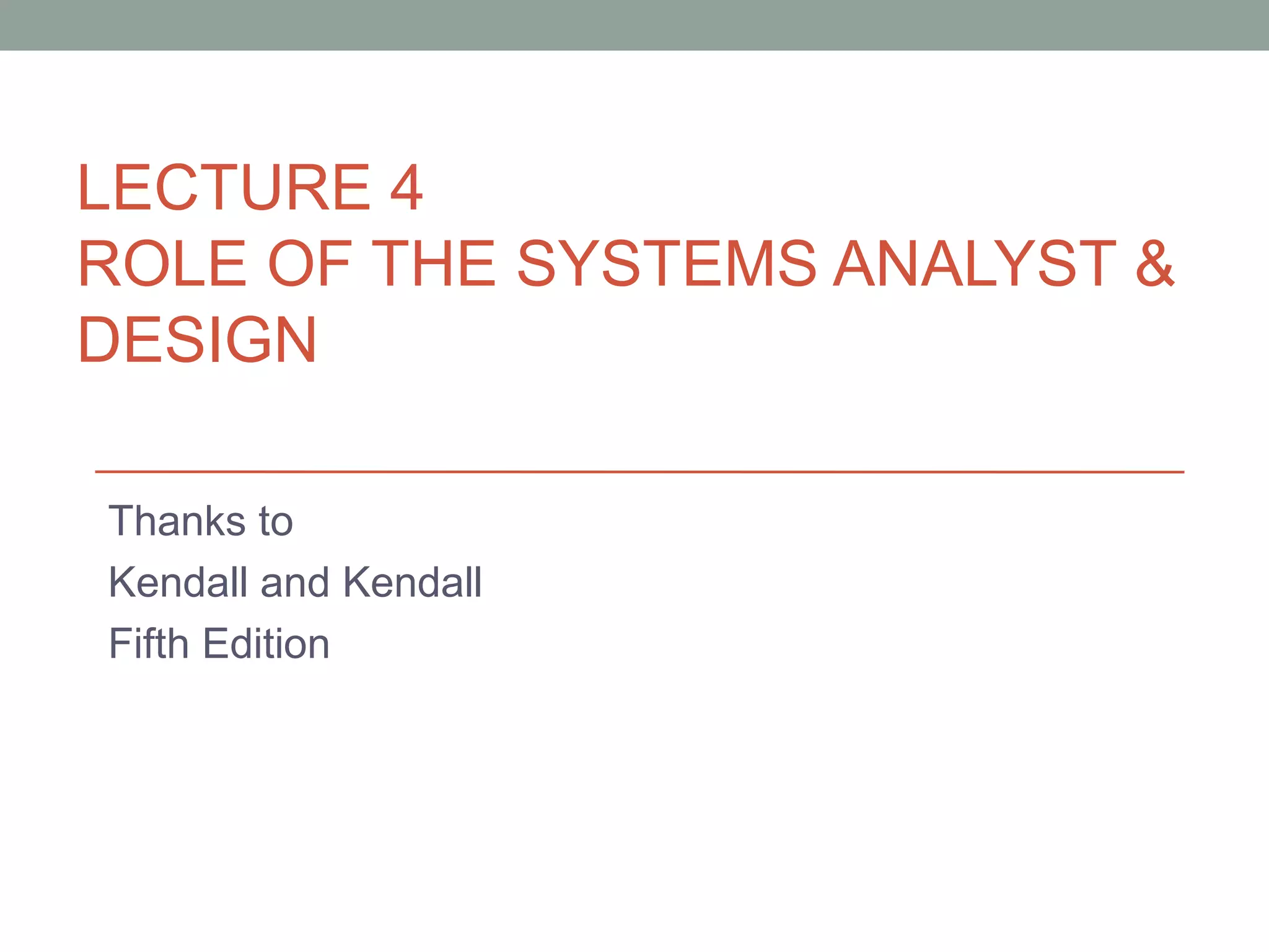 Role of System Analysis & Design | PPT