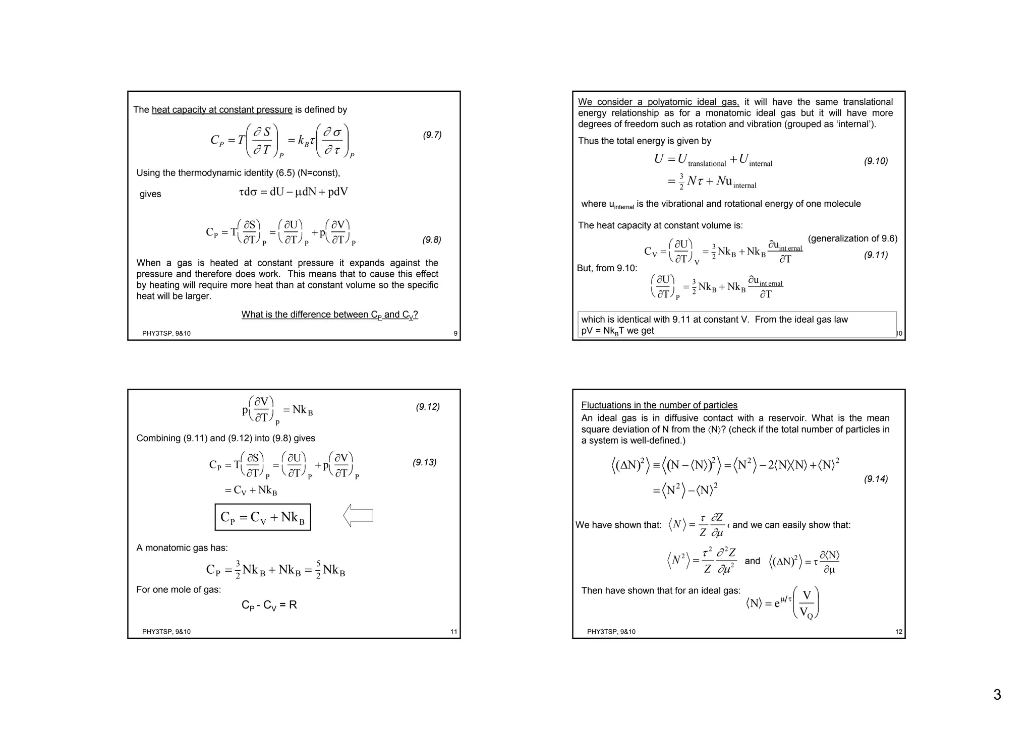The monoatomic ideal gas | PDF