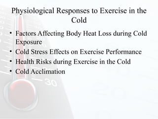 Temperature Regulation: Hot and Cold Acclimatization | PPTX