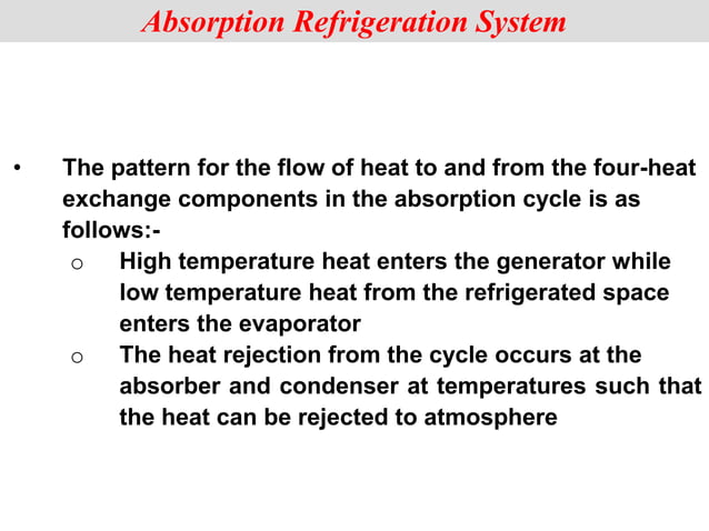lec 5 Vapour Absorption Refregiration Cycle.ppt | Chemistry | Science
