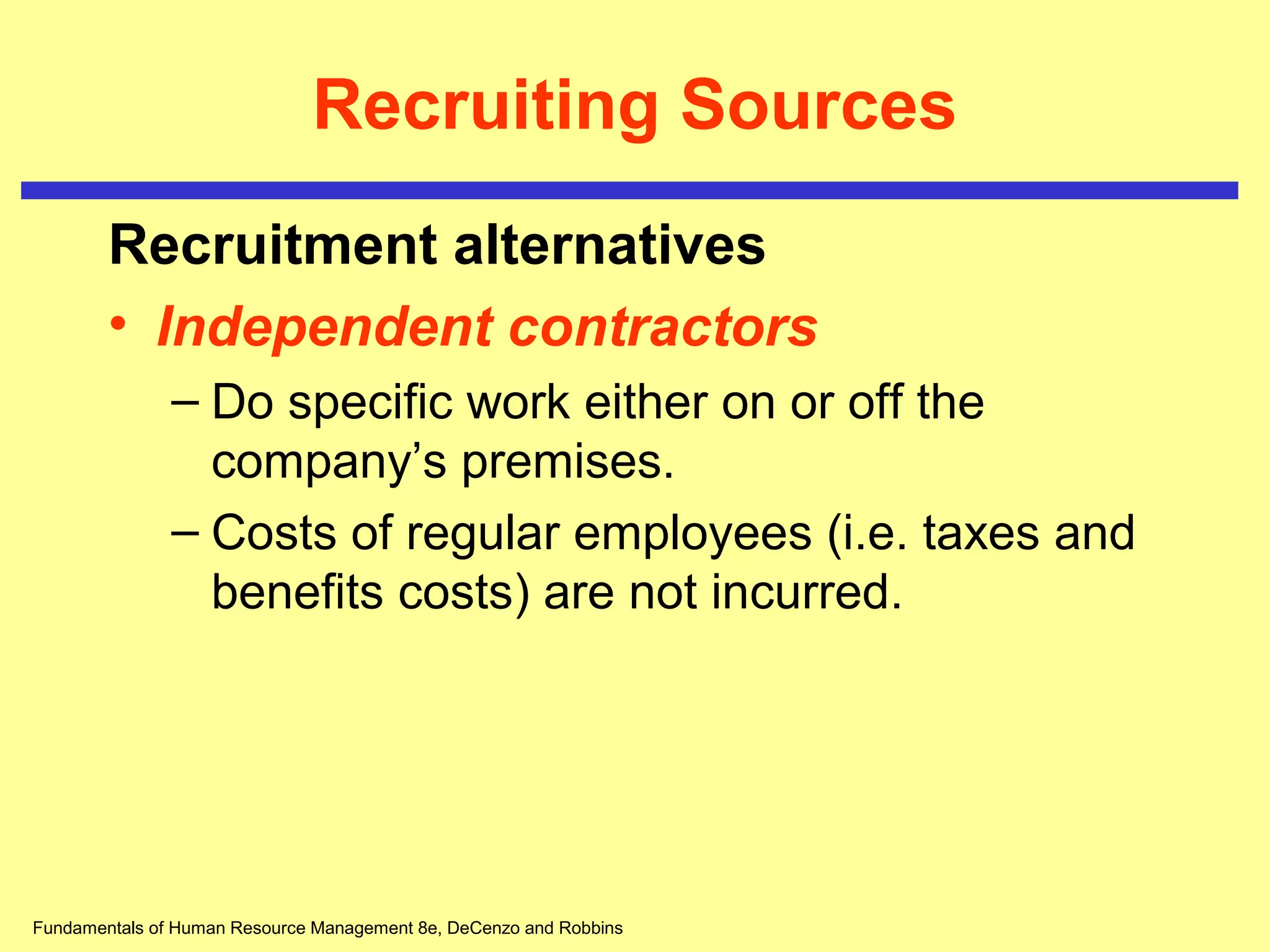 how to define recruitment. What are recruitment goals? Explain ...