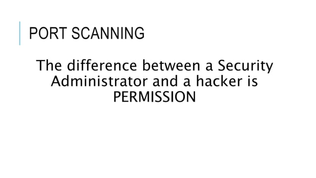 Securing the port scanning is fundamentals | PPTX