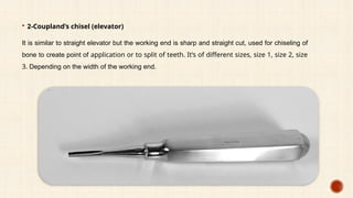 elevators used in dentistry with many types of it | PPT