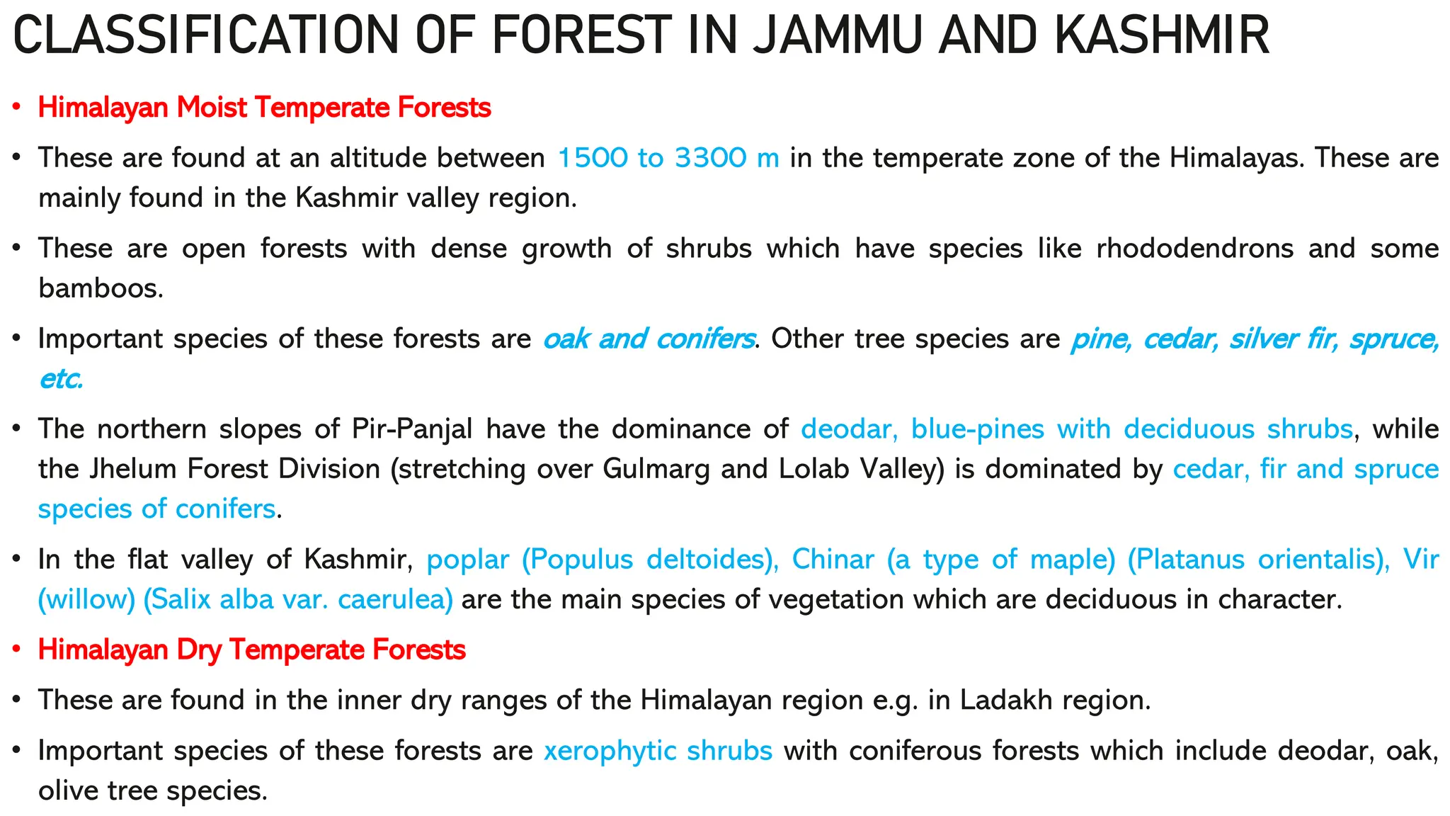 Lec 6 - Flora and Fauna of Jammu and Kashmir - General Knowledge About ...