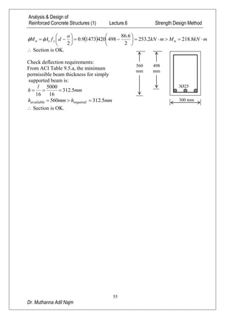 Lec.6 strength design method rectangular sections 2 | PDF