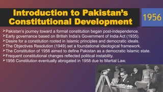 1956 constitution of Pakistan | Parliamentary System | PPTX